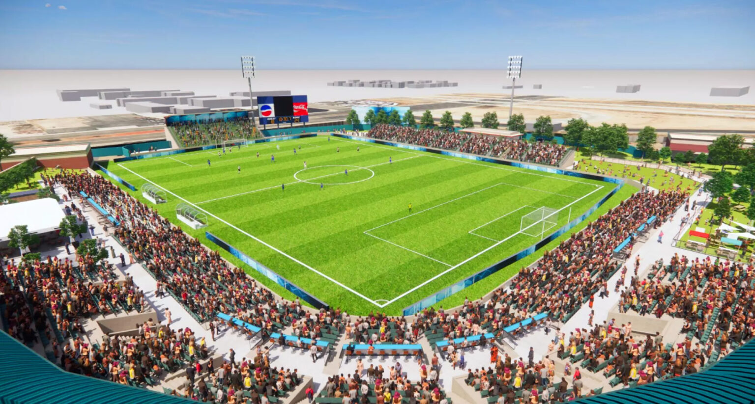 Goodbye Hangar, hello soccer pitch - Ballpark Digest